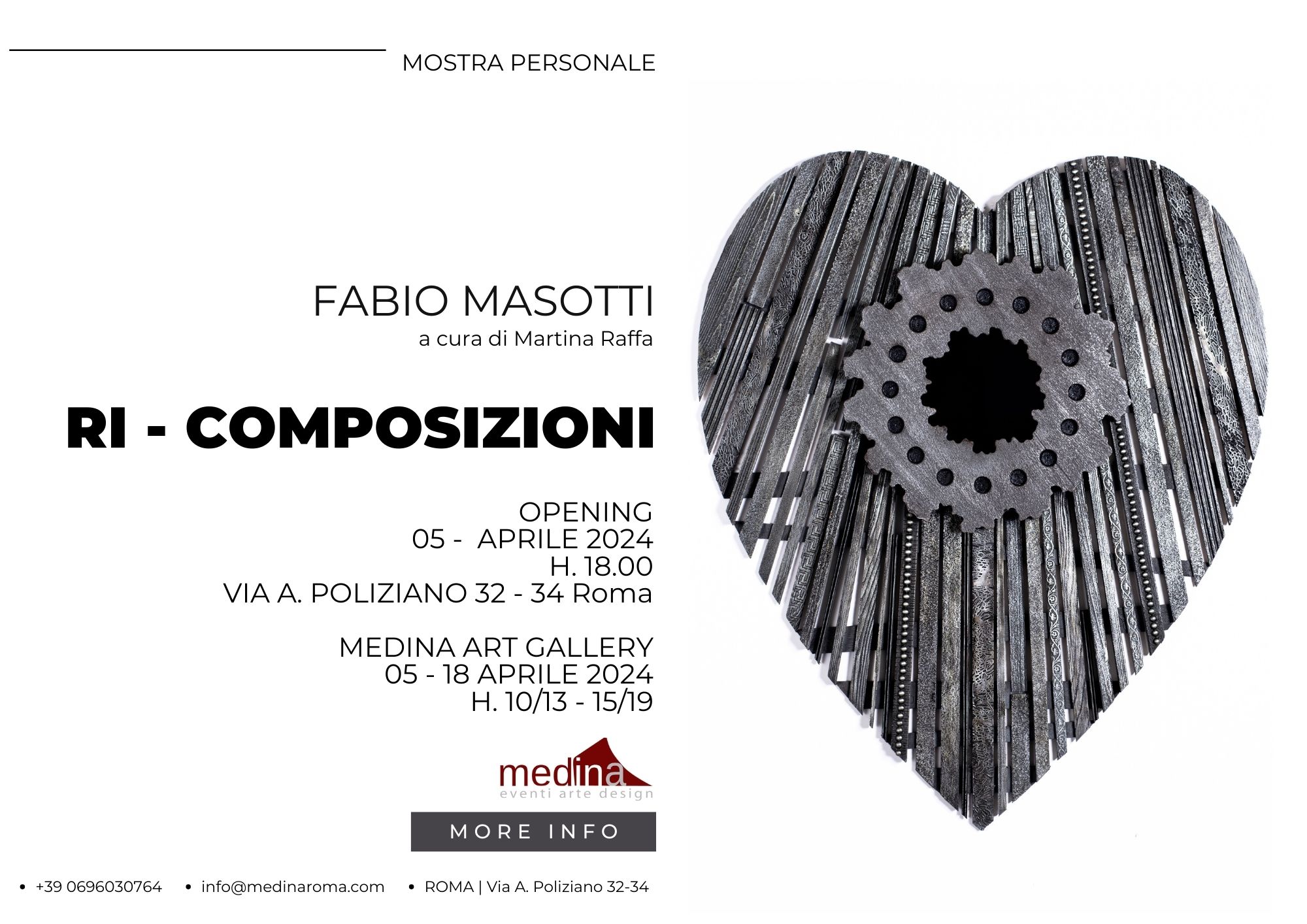 Dal 5 al 18/4/24 “Ri-composizioni” Mostra di Fabio Masotti al Medina ...